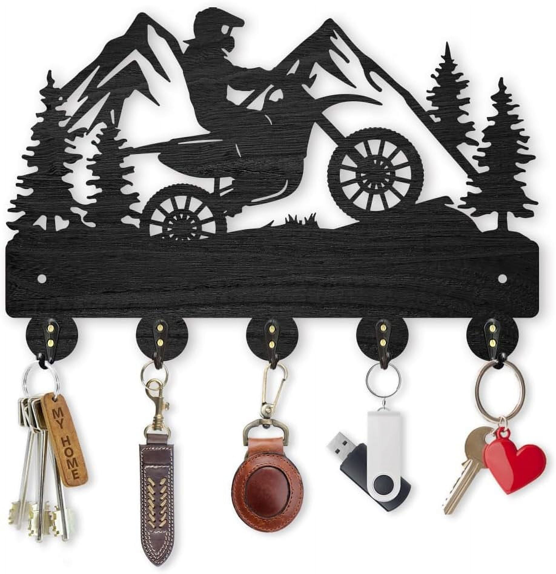 Motorcycle Mountain Forest Coat Hooks Wall Mounted 11.8×7.9inch Outdoor ...