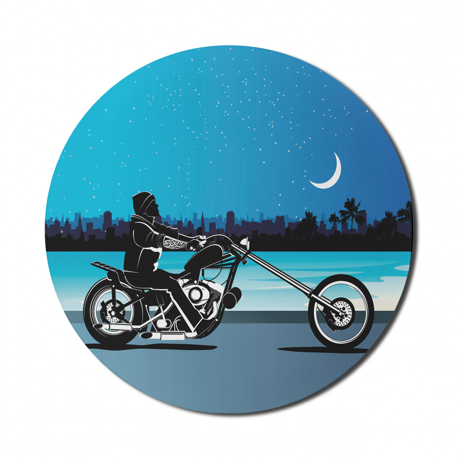 Motorcycle Mouse Pad for Computers, Art with Chopper Motorcycle Biker ...