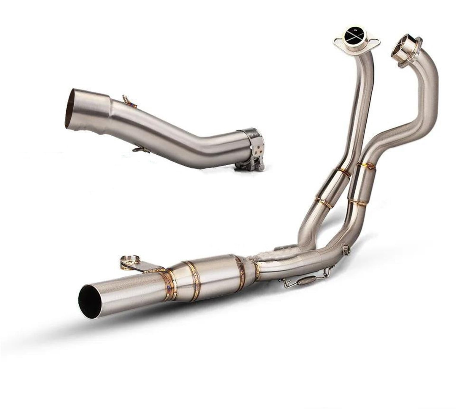 Motorcycle Muffler Full Exhaust Tube Front Middle Link Pipe System ...
