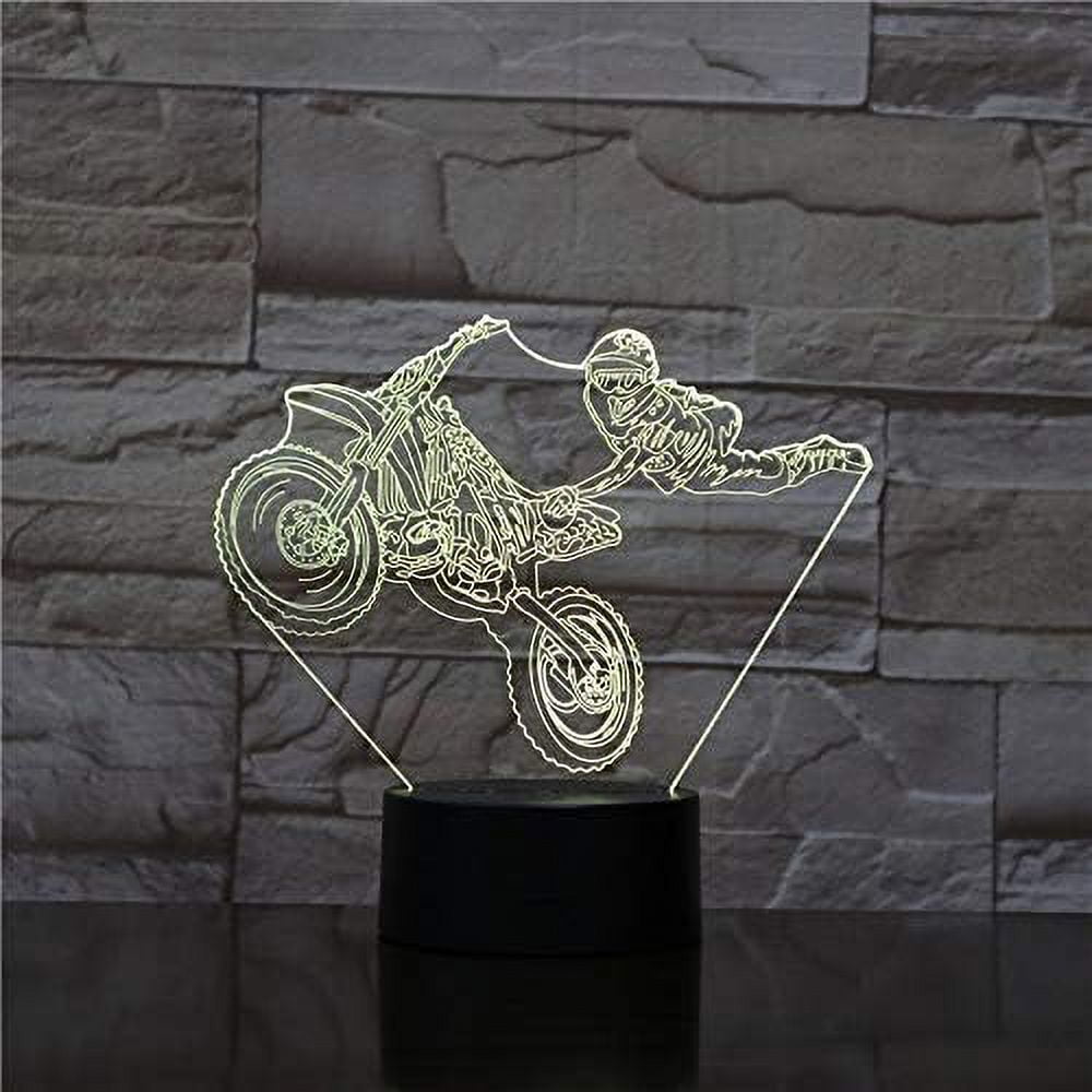 Motorcycle Night Light for Boys Toys Lamp, Motocross Birthday Party ...