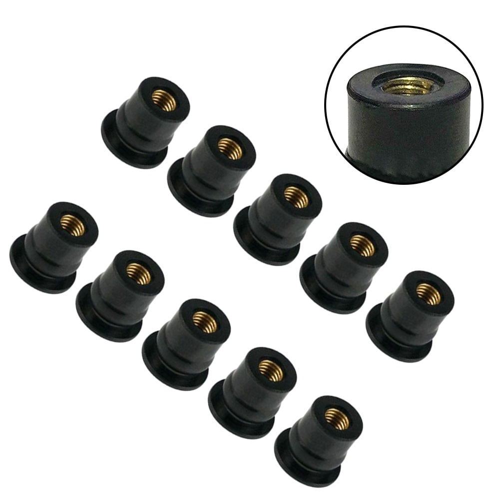 Motorcycle Nut Windshield Nut 10PCS 6mm Accessories Black Vibration ...