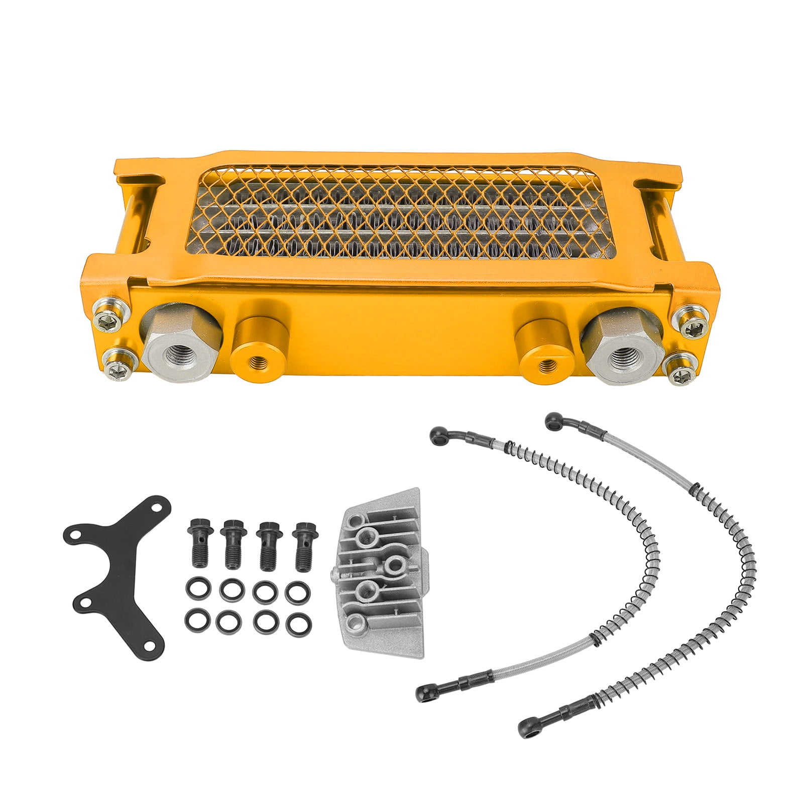 Motorcycle Oil Cooler Kit Aluminum 4 Rows High Efficiency Replacement ...