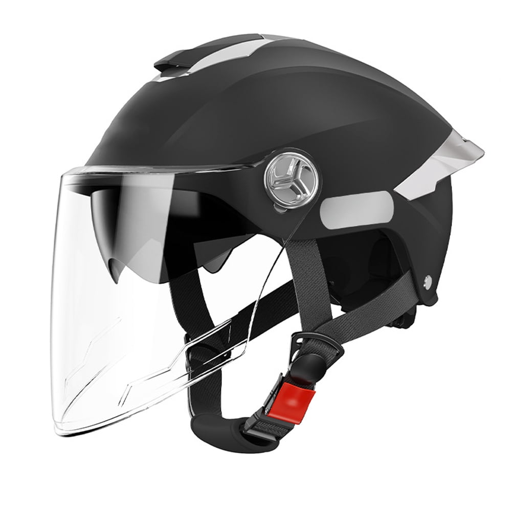 Motorcycle Open Face Helmet with Dual Visor Sun Shield, Lightweight and ...