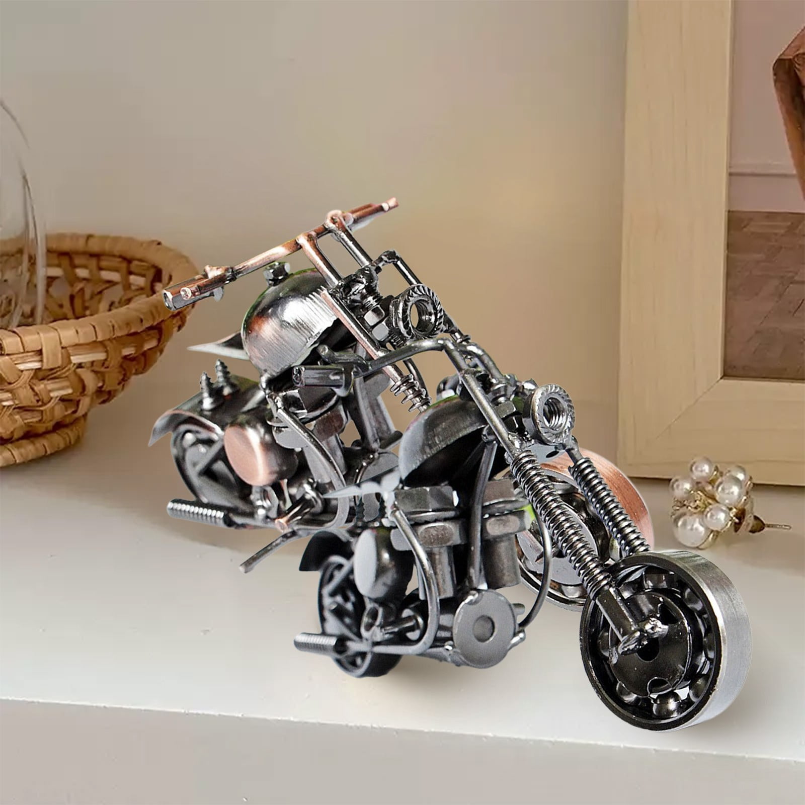 Motorcycle Ornament Figurine, Metal Motorcycle Model, Living Room ...