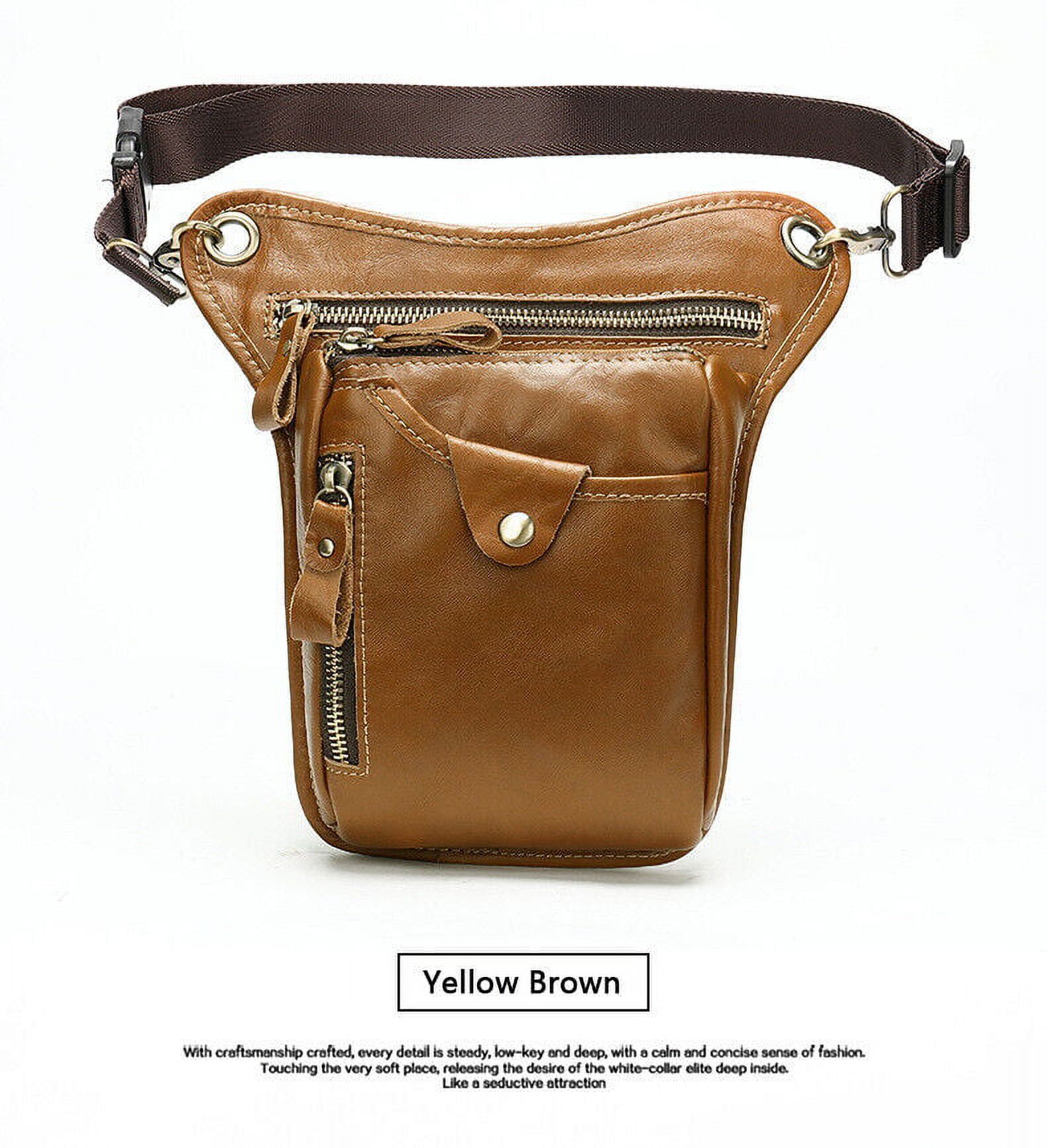 Motorcycle Outdoor Genuine Leather Drop Leg Bag Tactical Thigh Waist ...