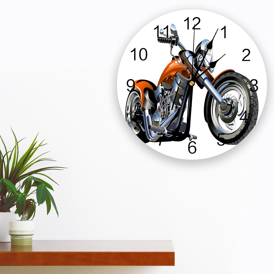 Motorcycle PVC Wall Clock Living Room Decoration Wall Clock Modern ...