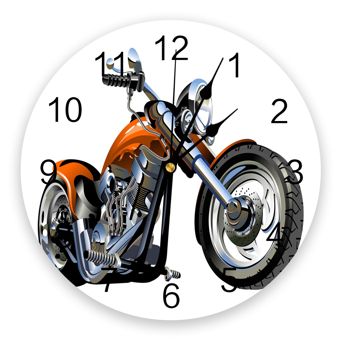 Motorcycle PVC Wall Clock Living Room ration Wall Clock Modern Design ...