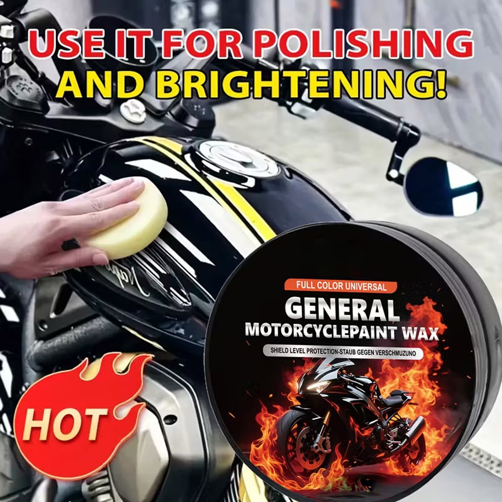 Motorcycle Paint Wax With Sponge - 100G Universal Shine & Polish For ...
