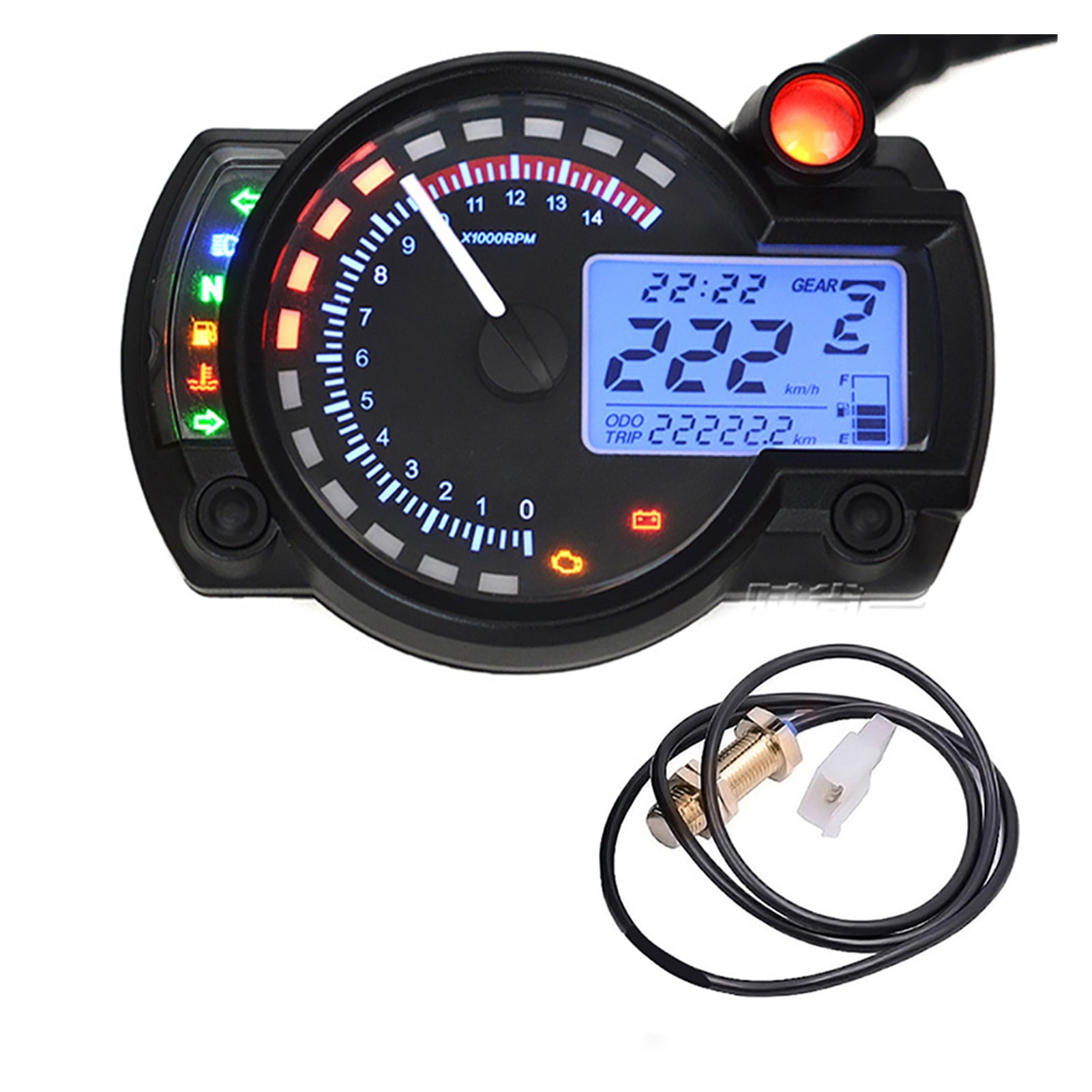 Motorcycle Panel Speedometer Night Vision Dial Odometer LED Multi ...