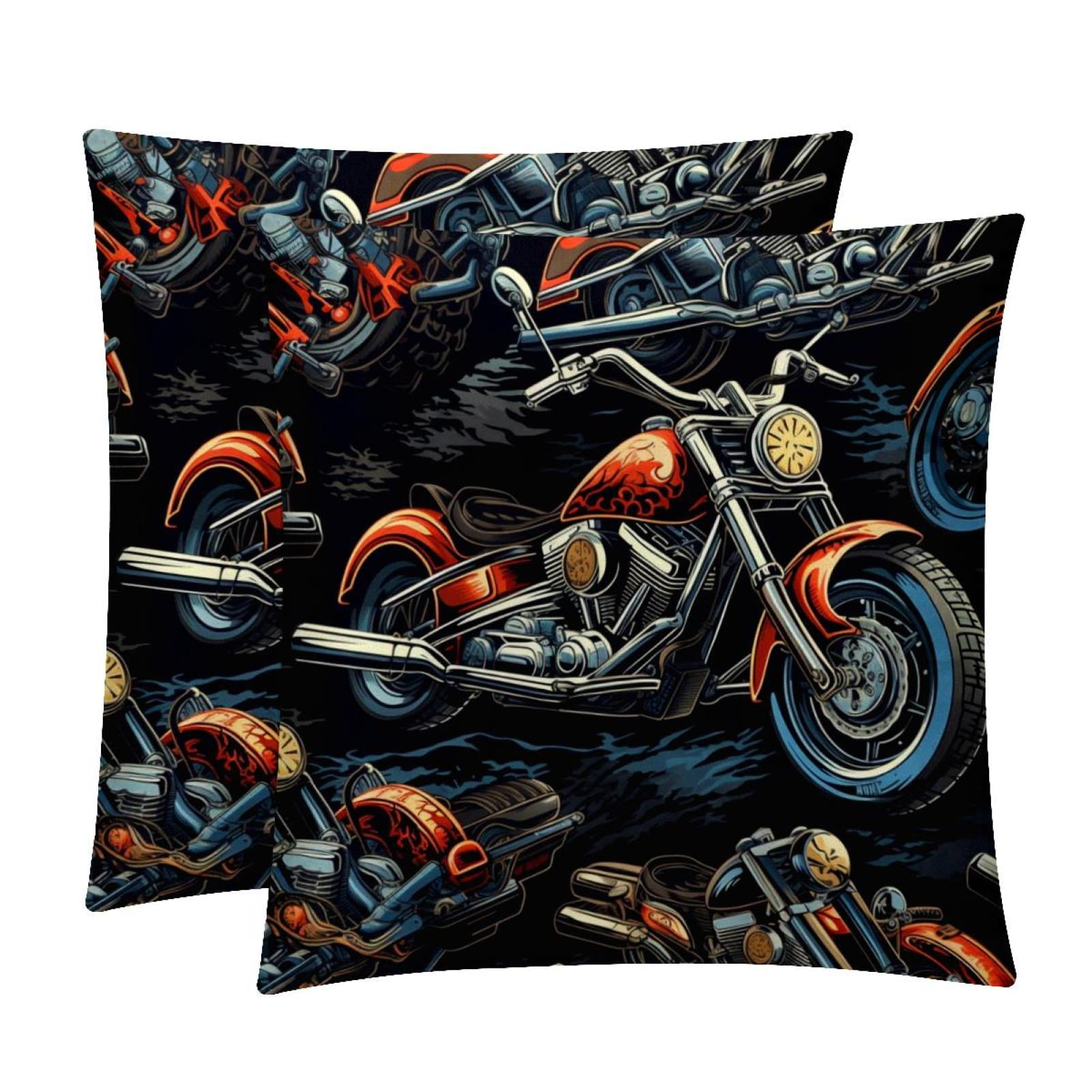 Motorcycle Patterns for Home Decor, Covers Available in 16x16, 18x18 ...