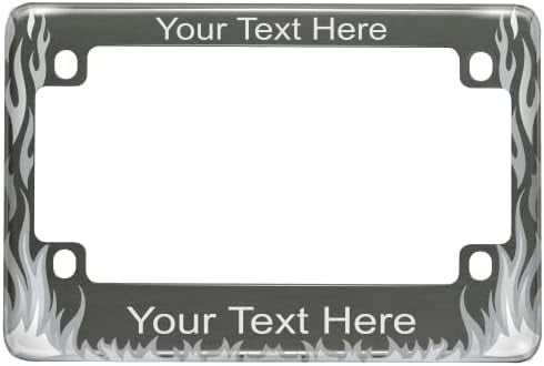 Motorcycle Personalized Flames Design with Custom Text - Anodized ...