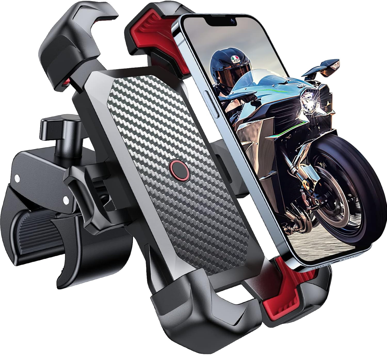Motorcycle Phone Mount, [1s Auto Lock][100mph Military Anti-Shake] Bike ...