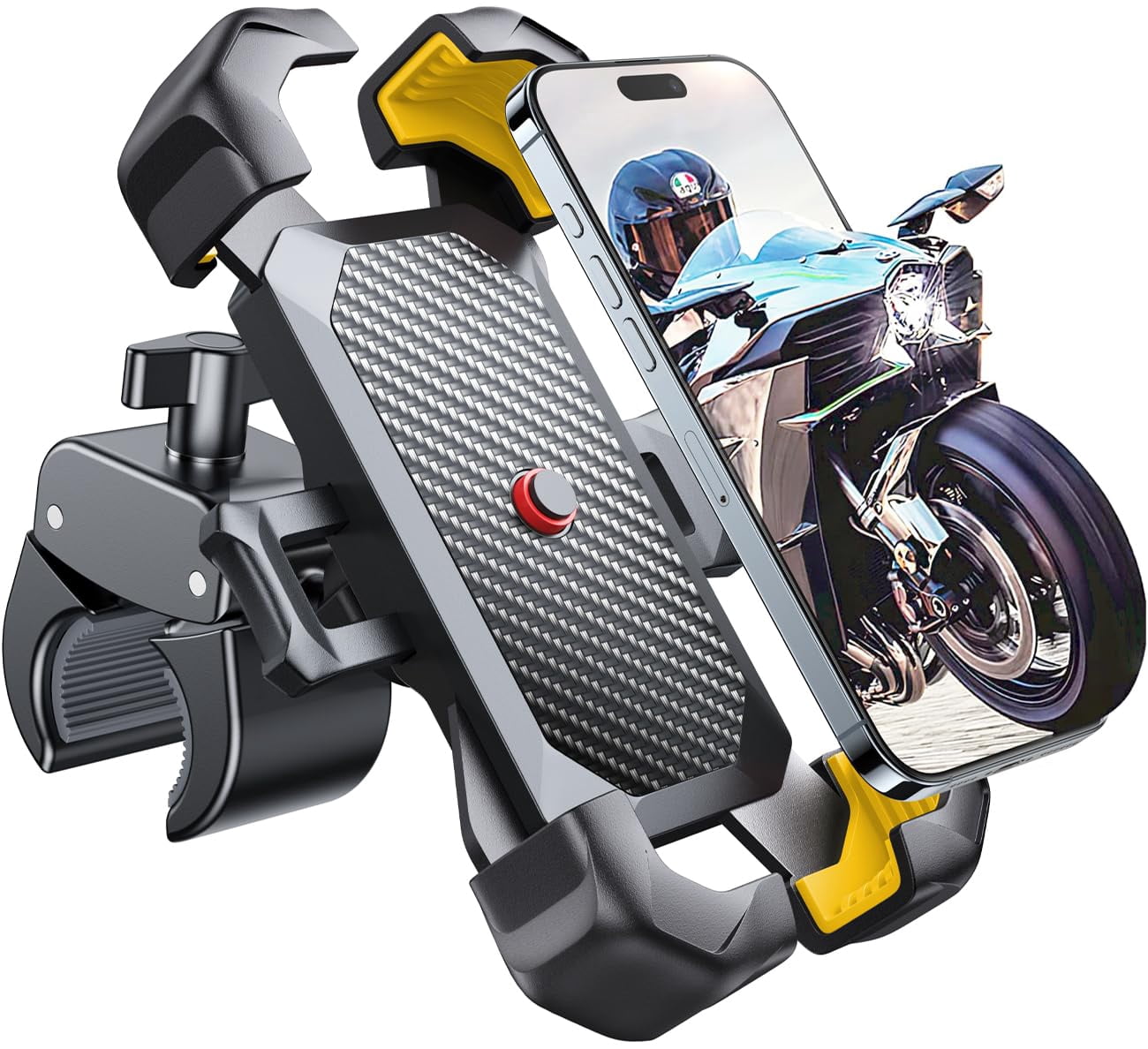 Motorcycle Phone Mount, [1s Auto Lock][100mph Military Anti-Shake] Bike ...