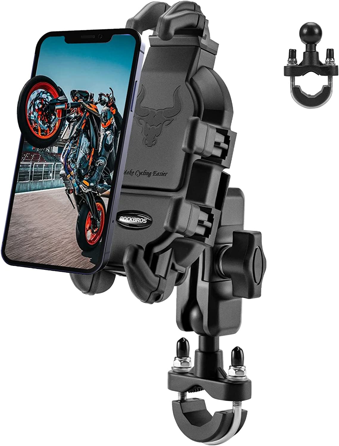 Motorcycle Phone Mount with Vibration Dampener for 4.7''-7.1'' Phones ...