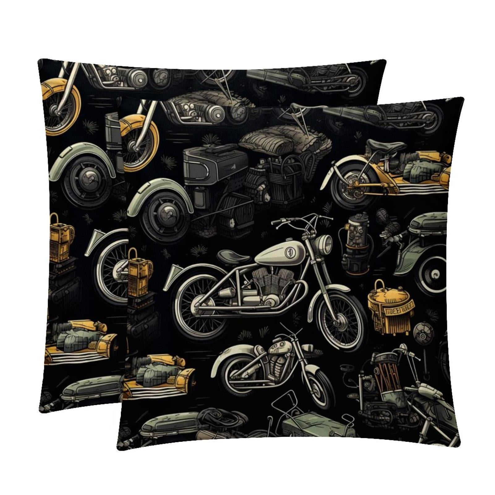 Motorcycle Pillow Covers Inserts, Decorative Pillows, Throw Pillows ...