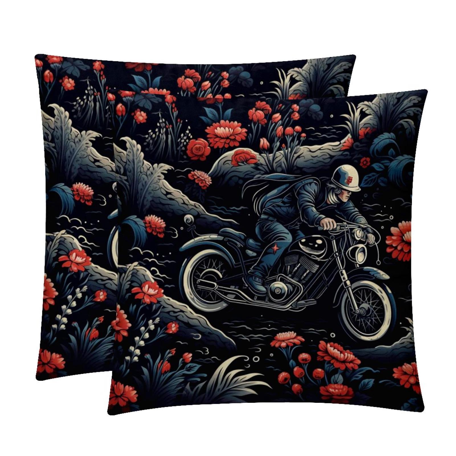 Motorcycle Pillow Covers Inserts, Decorative Pillows, Throw Pillows ...