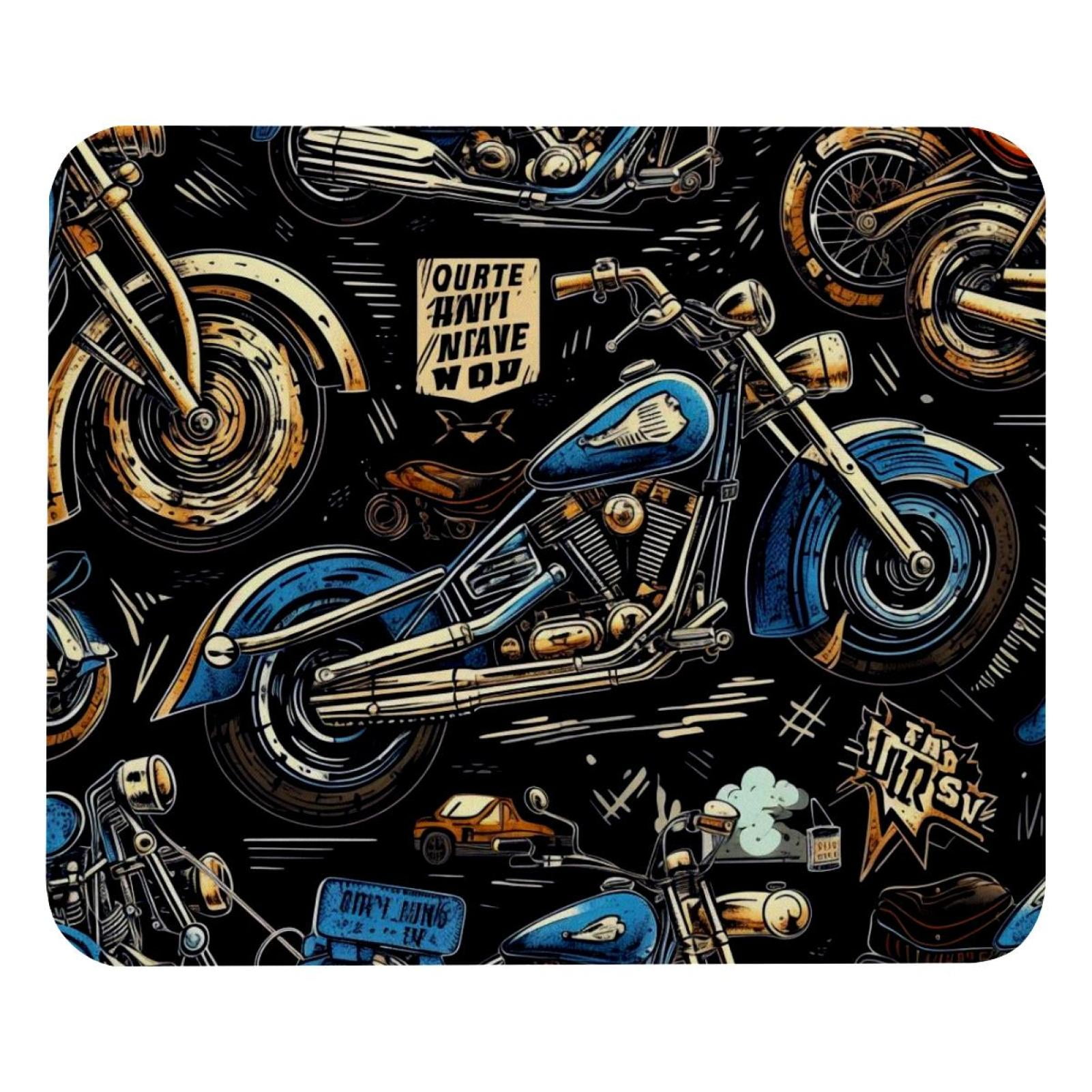 Motorcycle Printed Non-Slip Rubber Bottom Gaming Mouse Pad 8.3x9.8 Inch ...
