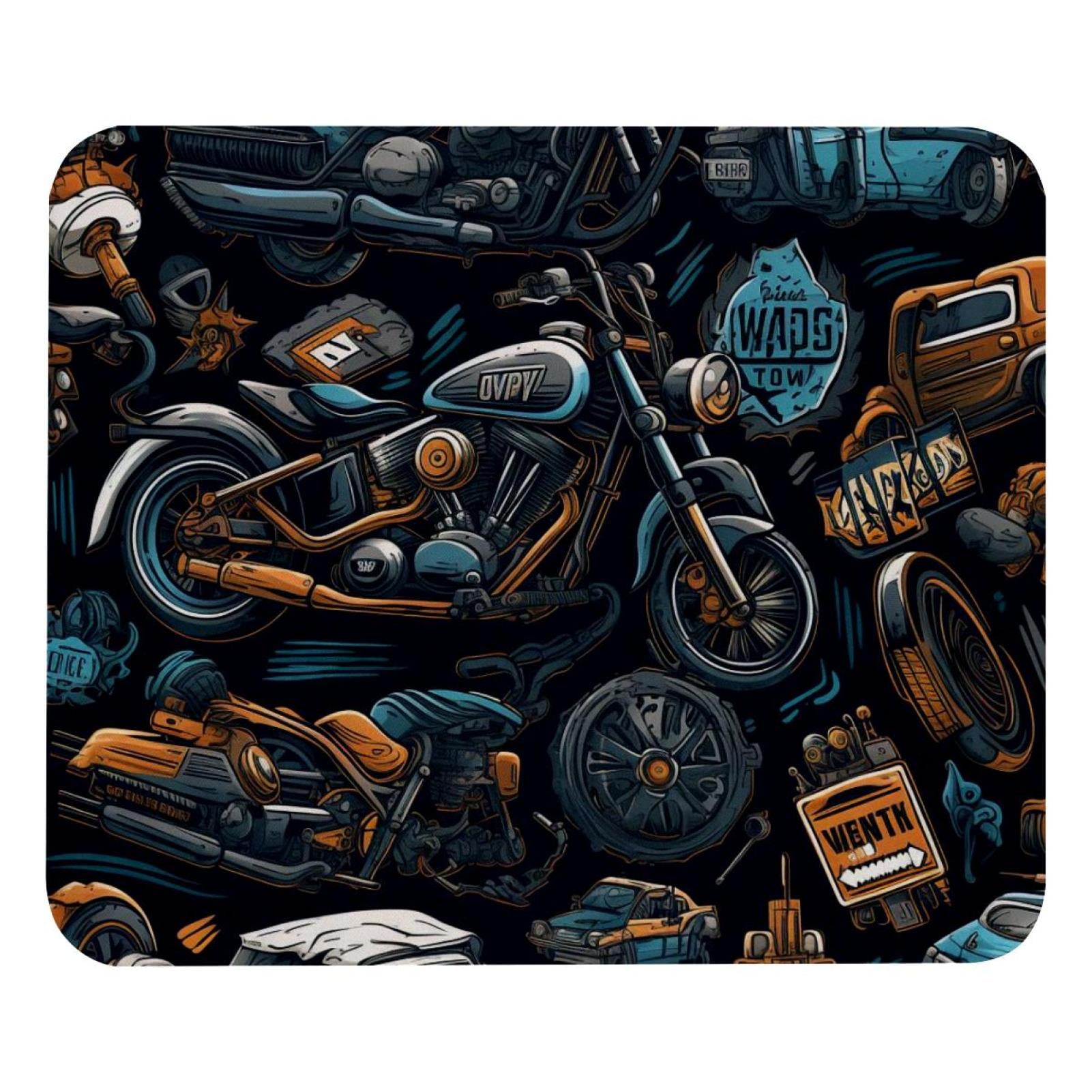 Motorcycle Printed Square Desk Mat Gaming Mouse Pad with Non-Slip ...