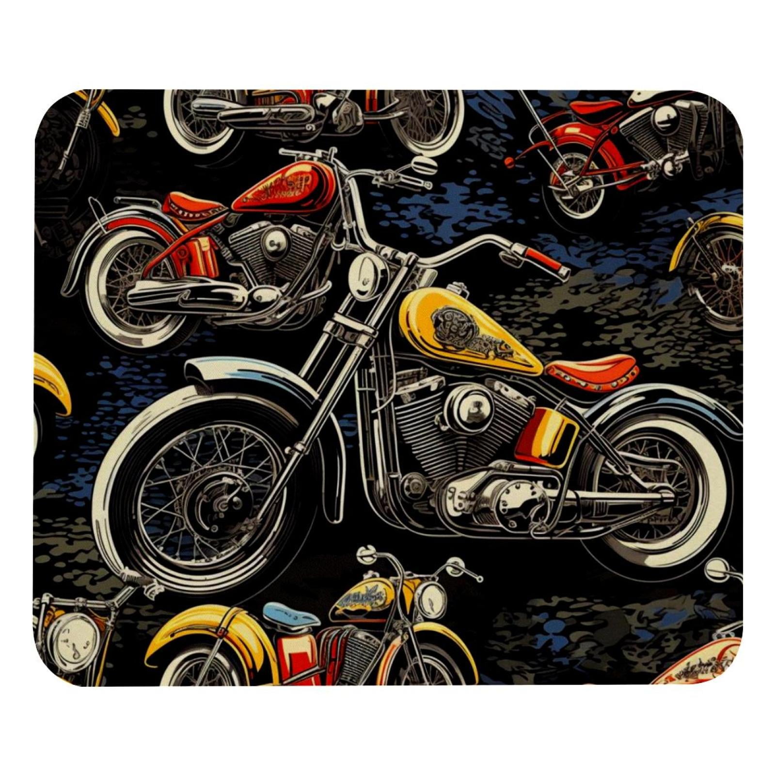 Motorcycle Printed Square Desk Mat Gaming Mouse Pad with Non-Slip ...