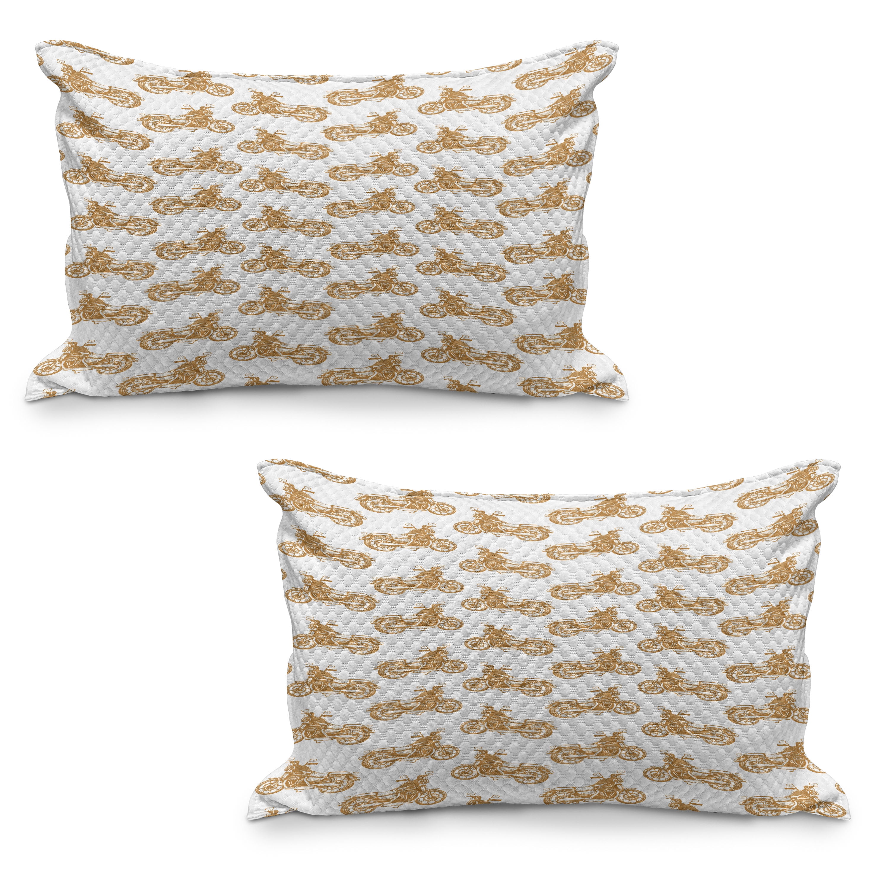 Motorcycle Quilted Pillowcover Set of 2, Sketch Art Style Choppers ...