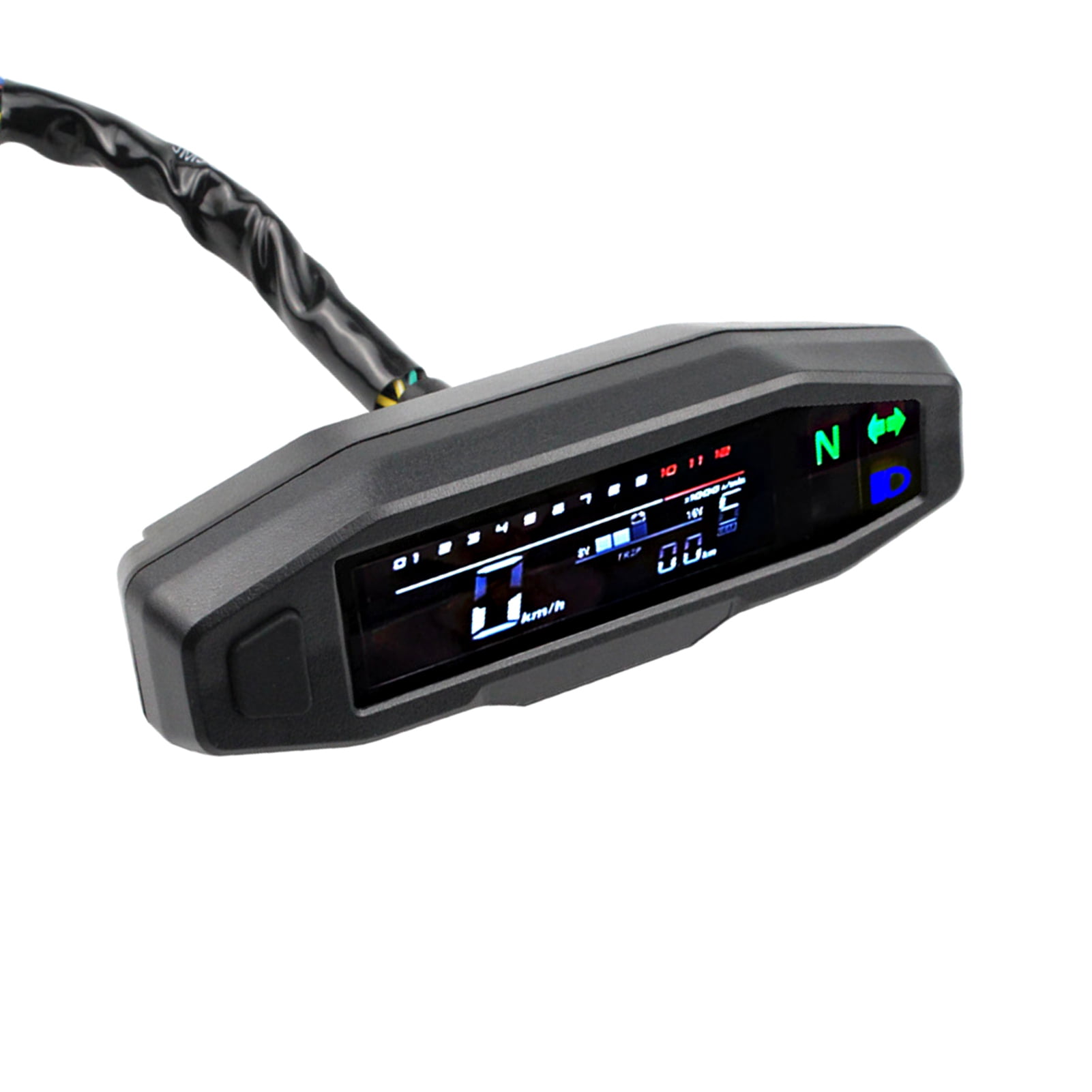 Motorcycle RPM Gauge, LED Display Speedometer Odometer Tachometer Fuel ...