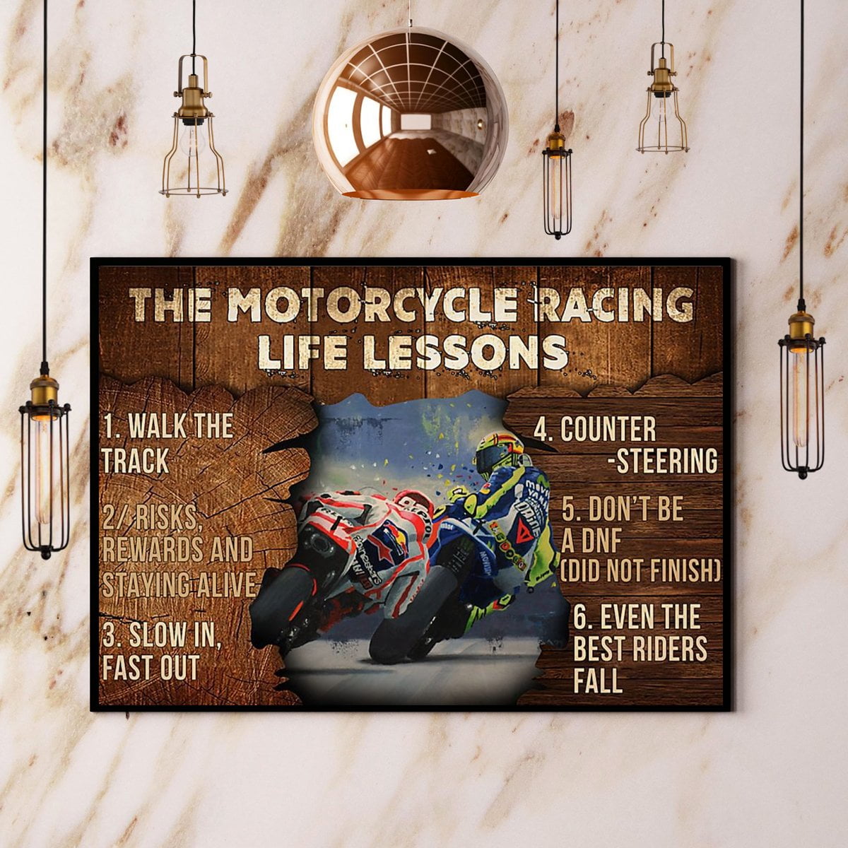 Motorcycle Racing Life Lessons Paper Poster No Frame Matte Wall Art ...