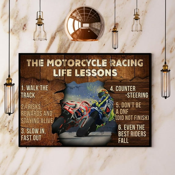 Motorcycle Racing Life Lessons Paper Poster No Frame Matte Wall Art ...