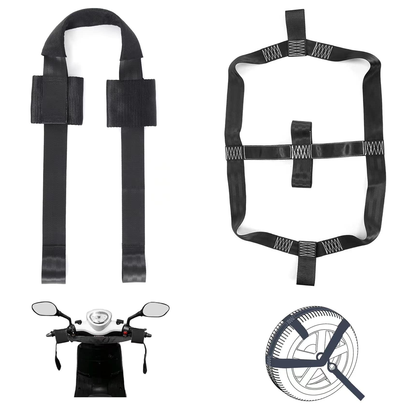 Motorcycle Rear Wheel Tie Down Strap and Bar Harness Handlebar ...