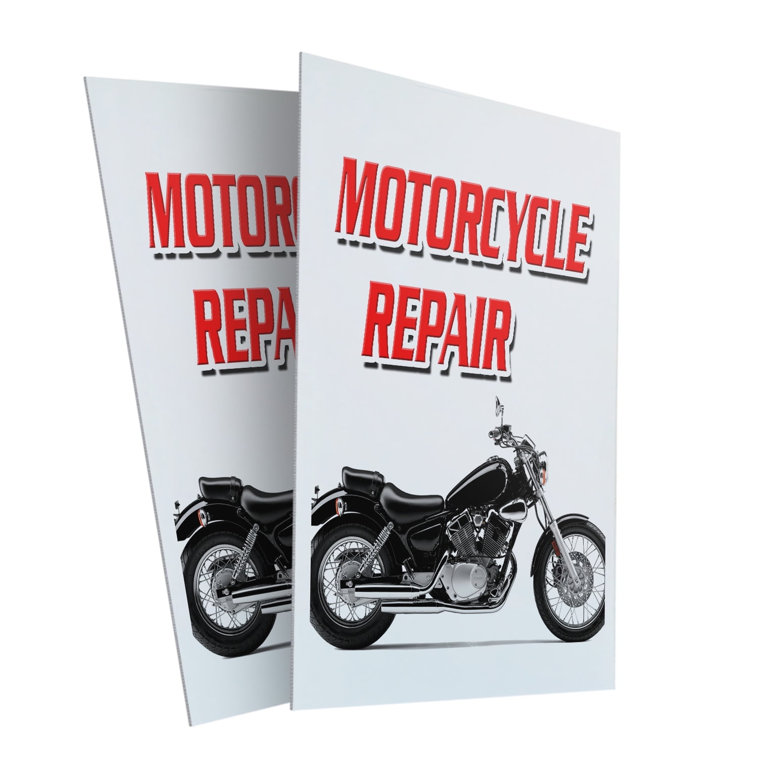 Motorcycle Repair (2-PACK) 24" x 36" Plastic Signs | Sign Insert 4mm ...