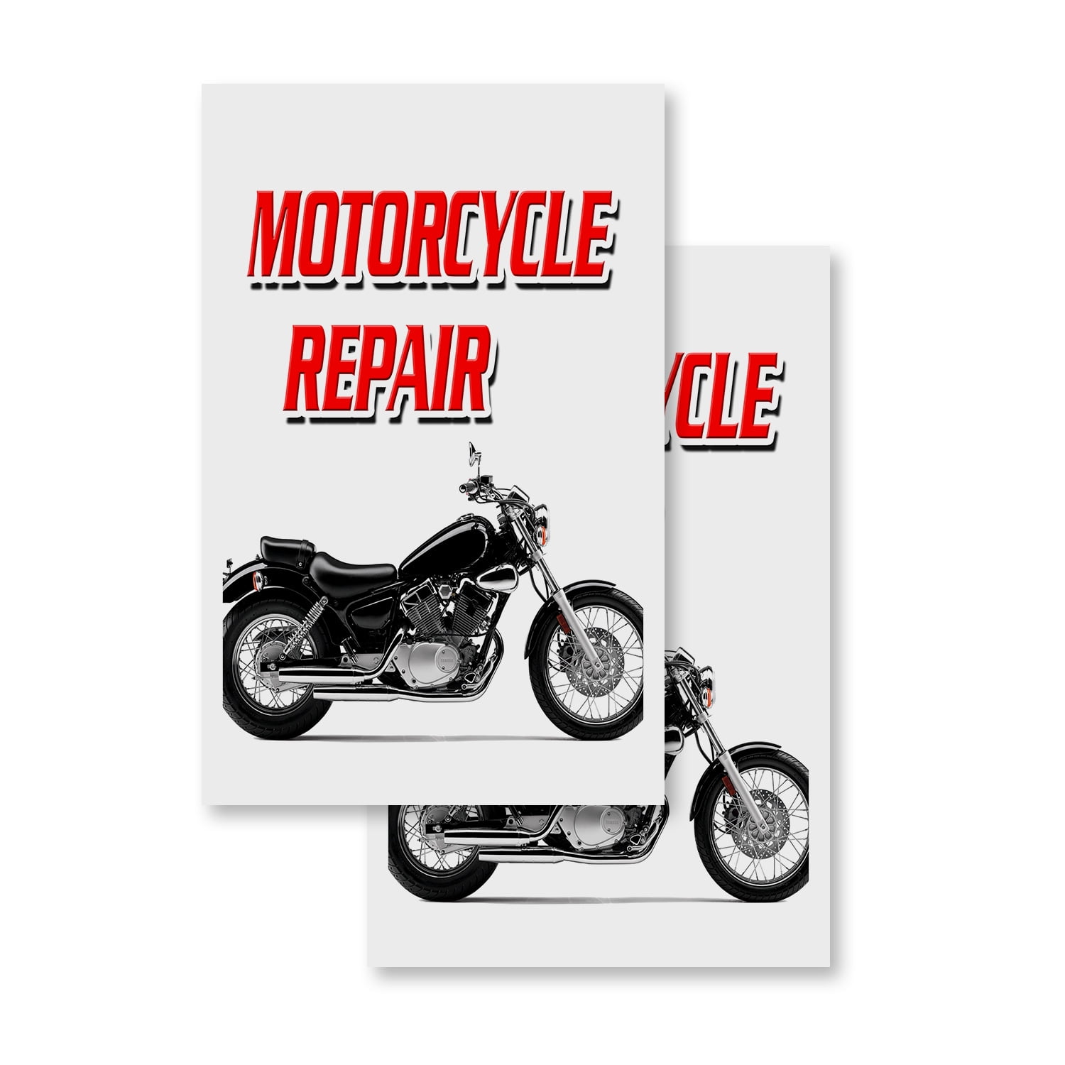 Motorcycle Repair (2-PACK) 24" x 36" Vinyl Decals | Sign Insert Peel ...