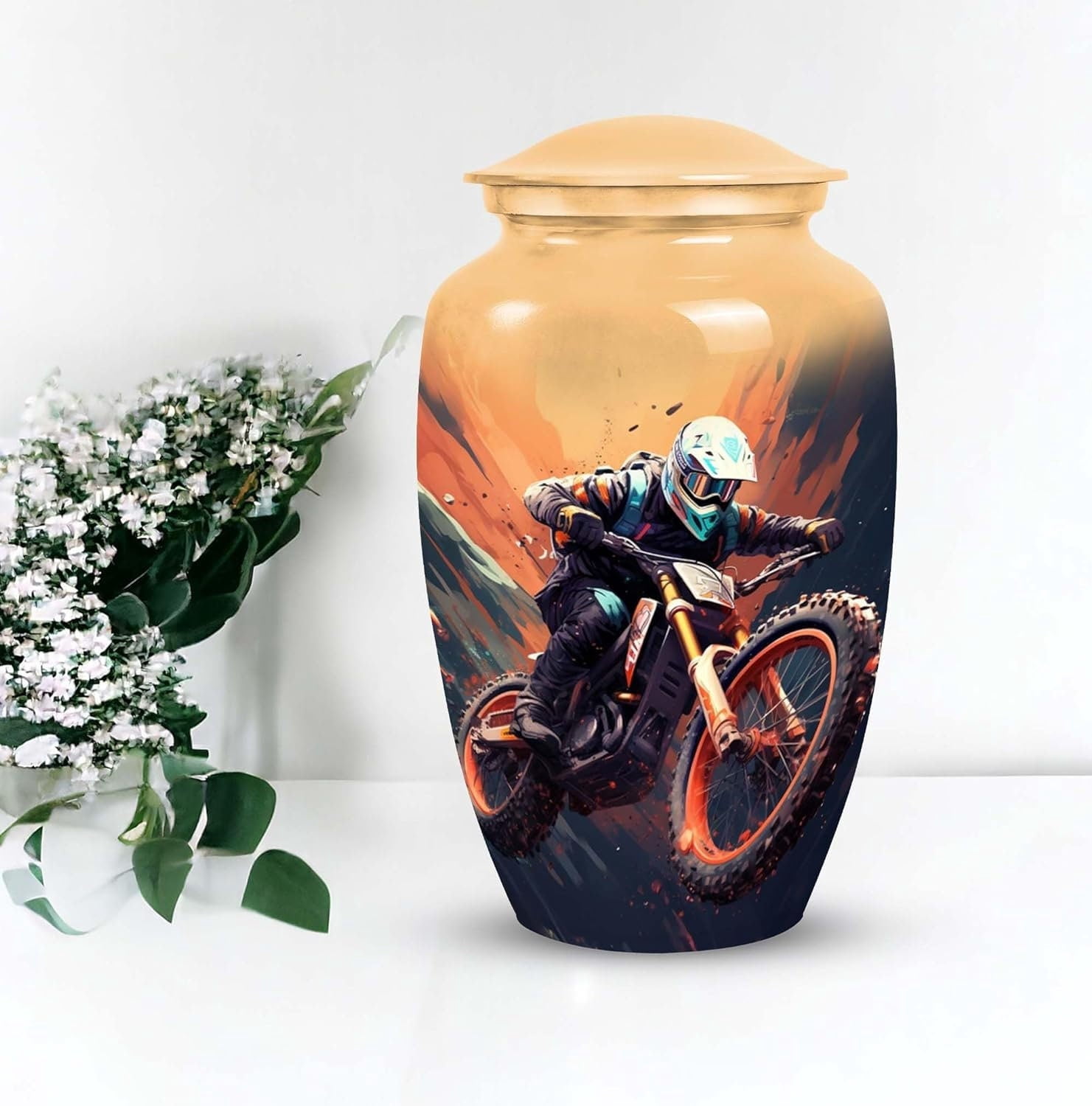 Motorcycle Rider Ashes Urn â€“ Artistic and Durable Memorial Keepsake ...