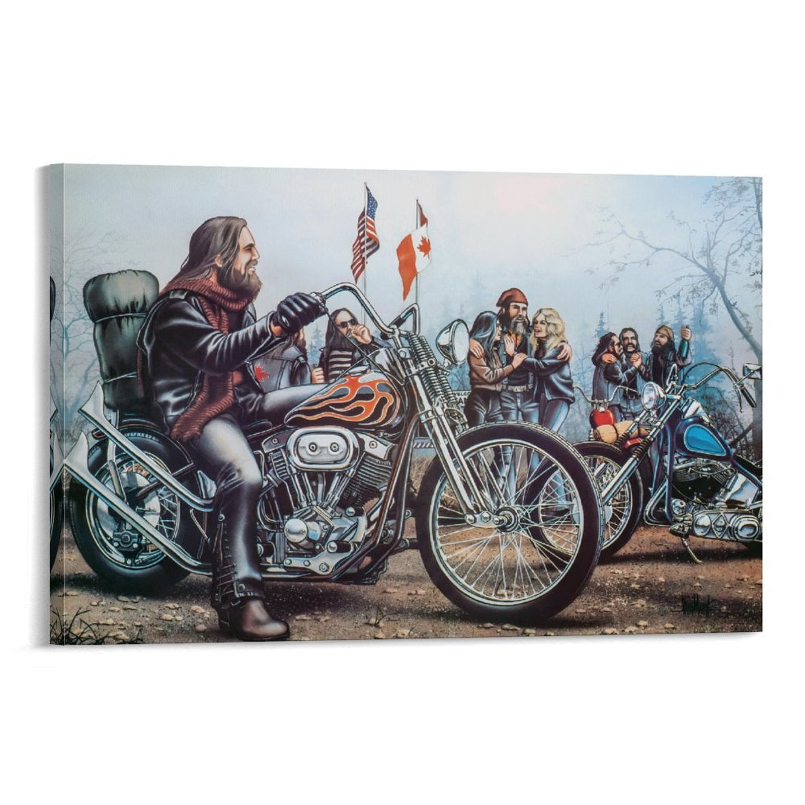 Motorcycle Rider Poster David Mann Canadian Brothers Painting On Canvas ...