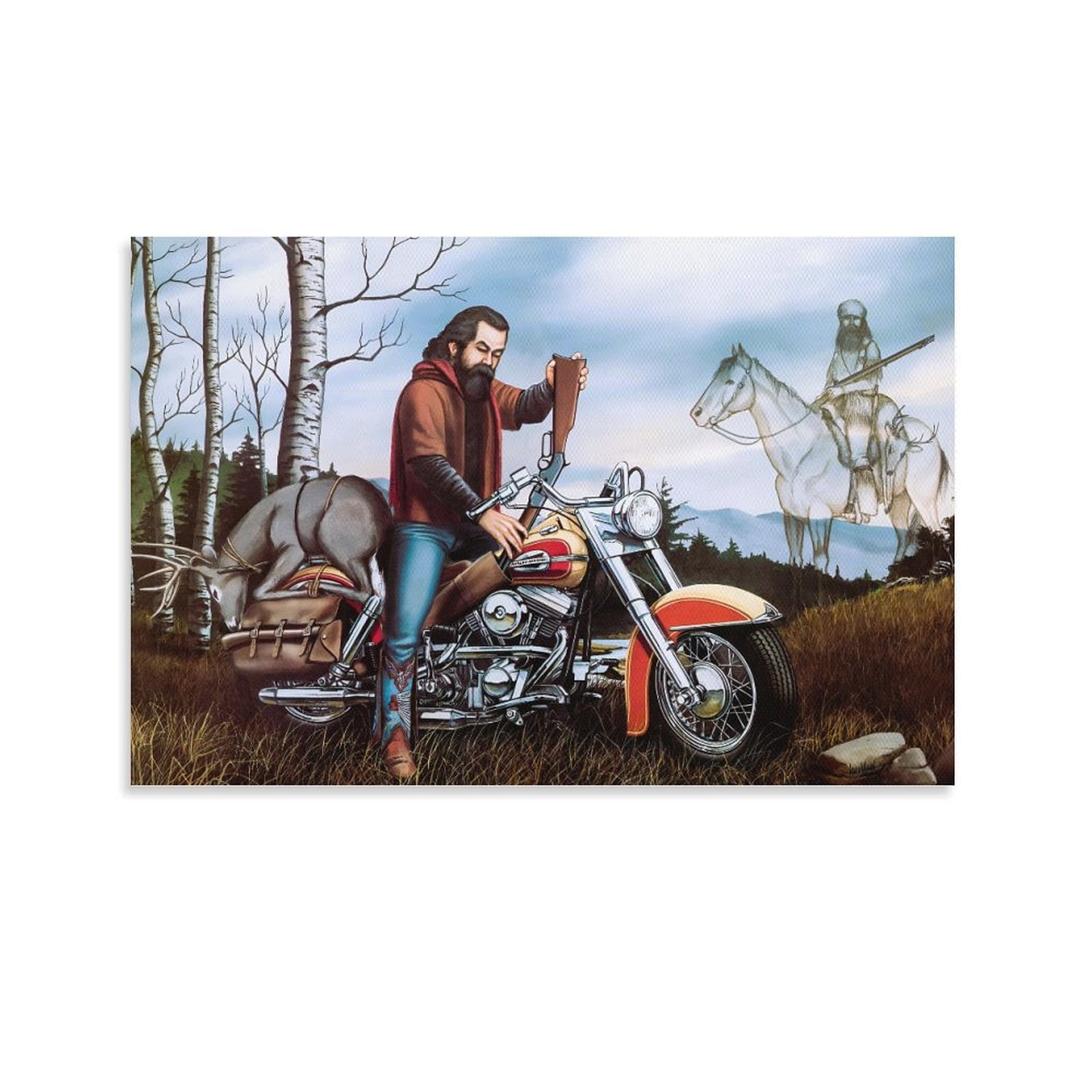 Motorcycle Rider Poster David Mann The Hunter Poster Cool Artworks ...