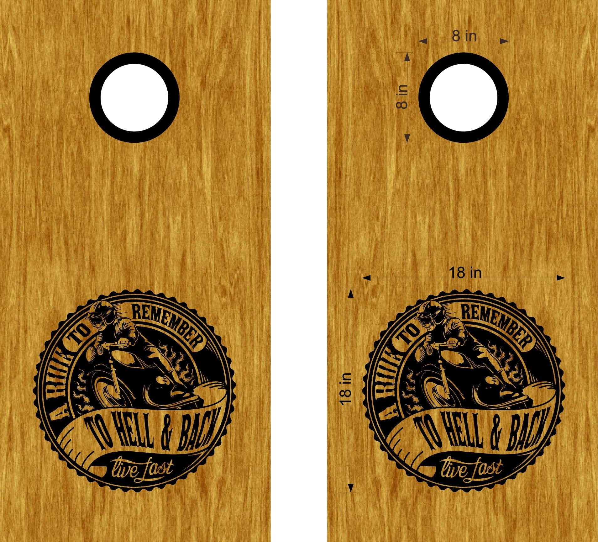 Motorcycle Riders Cornhole Board Decals Sticker - Walmart.com