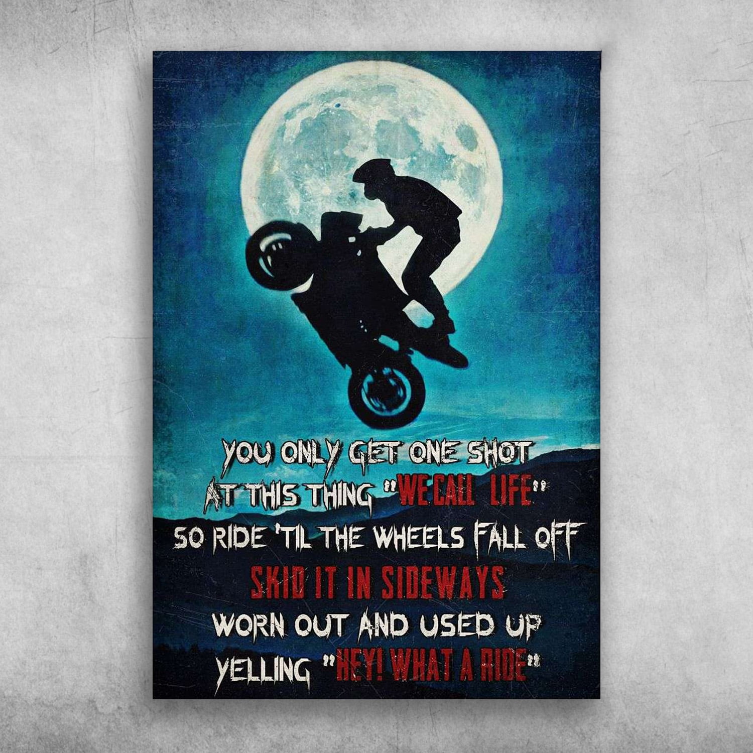 Motorcycle Riding Moon, Biker Lover - You Only Get One Shot, At This ...