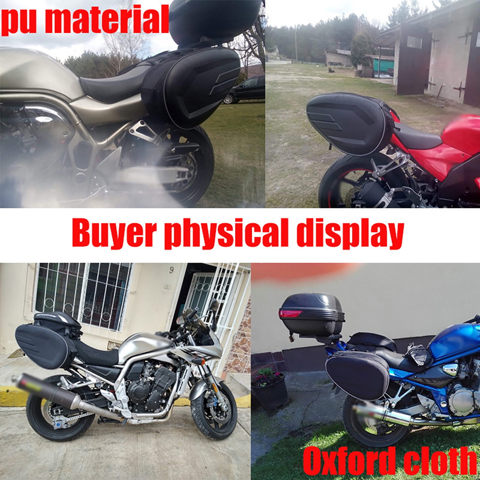 Motorcycle Saddlebag Cycle Side Bag Universal Rear Storage Organizer 36 ...