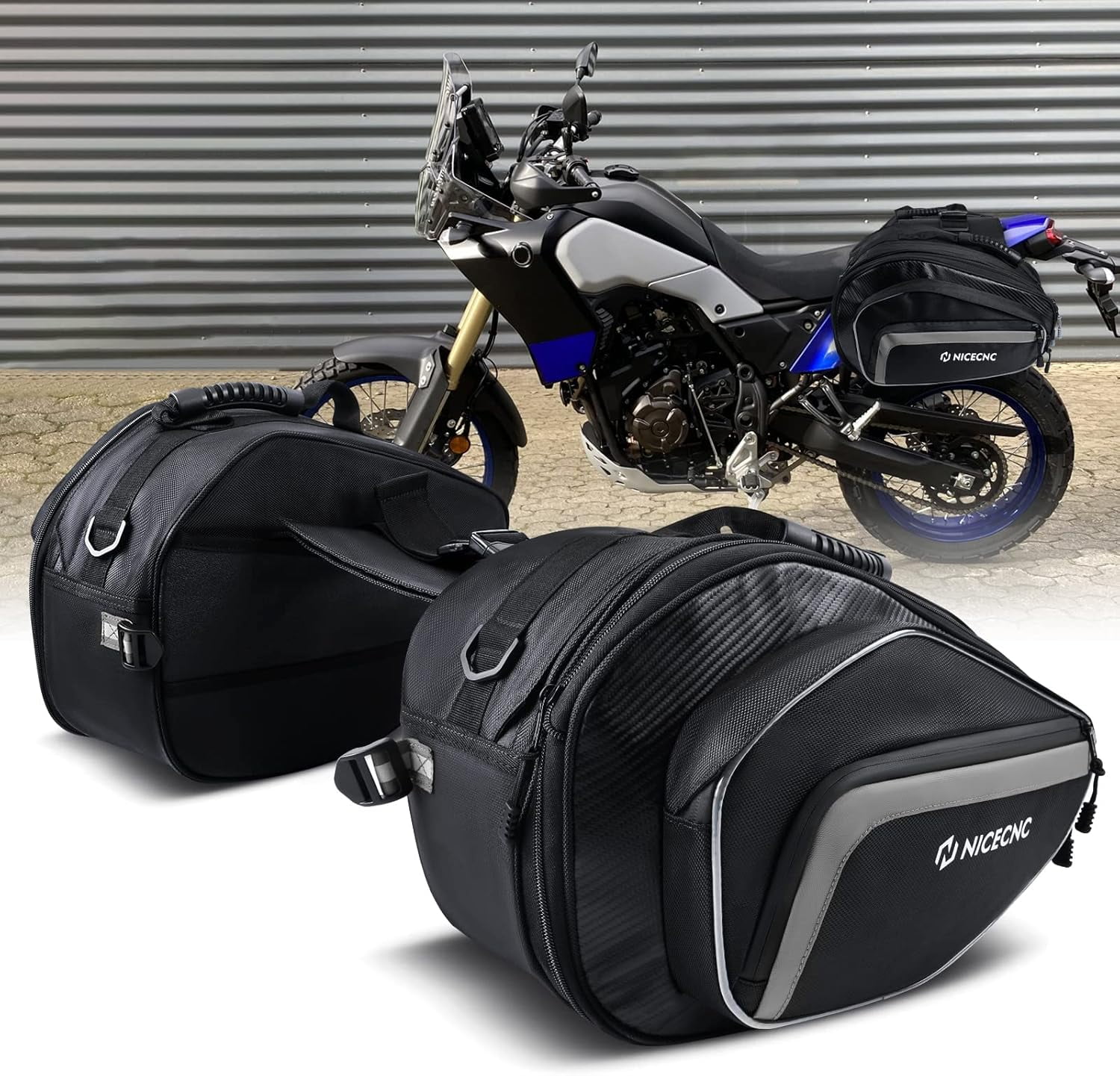 Motorcycle Saddlebags, 50L Side Travel Luggage Saddle Bags Motorcycles ...
