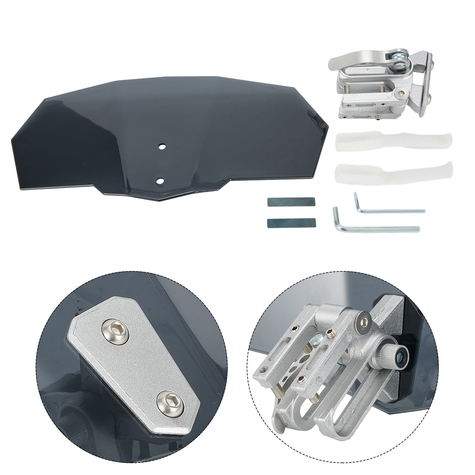 Motorcycle Scooter Adjustable Clip On Windshield Extension Spoiler ...