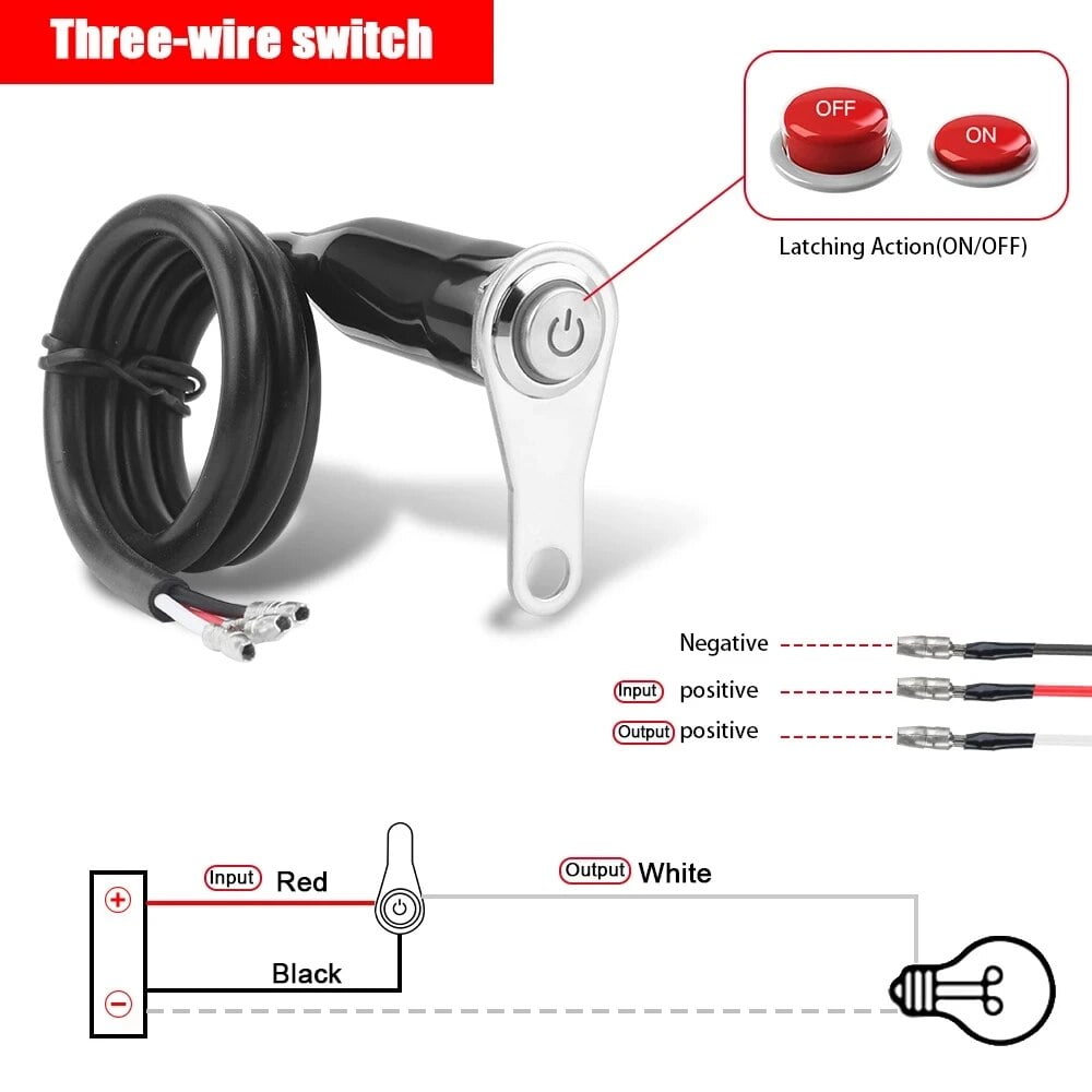 Motorcycle Scooter ON-OFF Hazard Light 5 wire Switch Emergency Warning ...