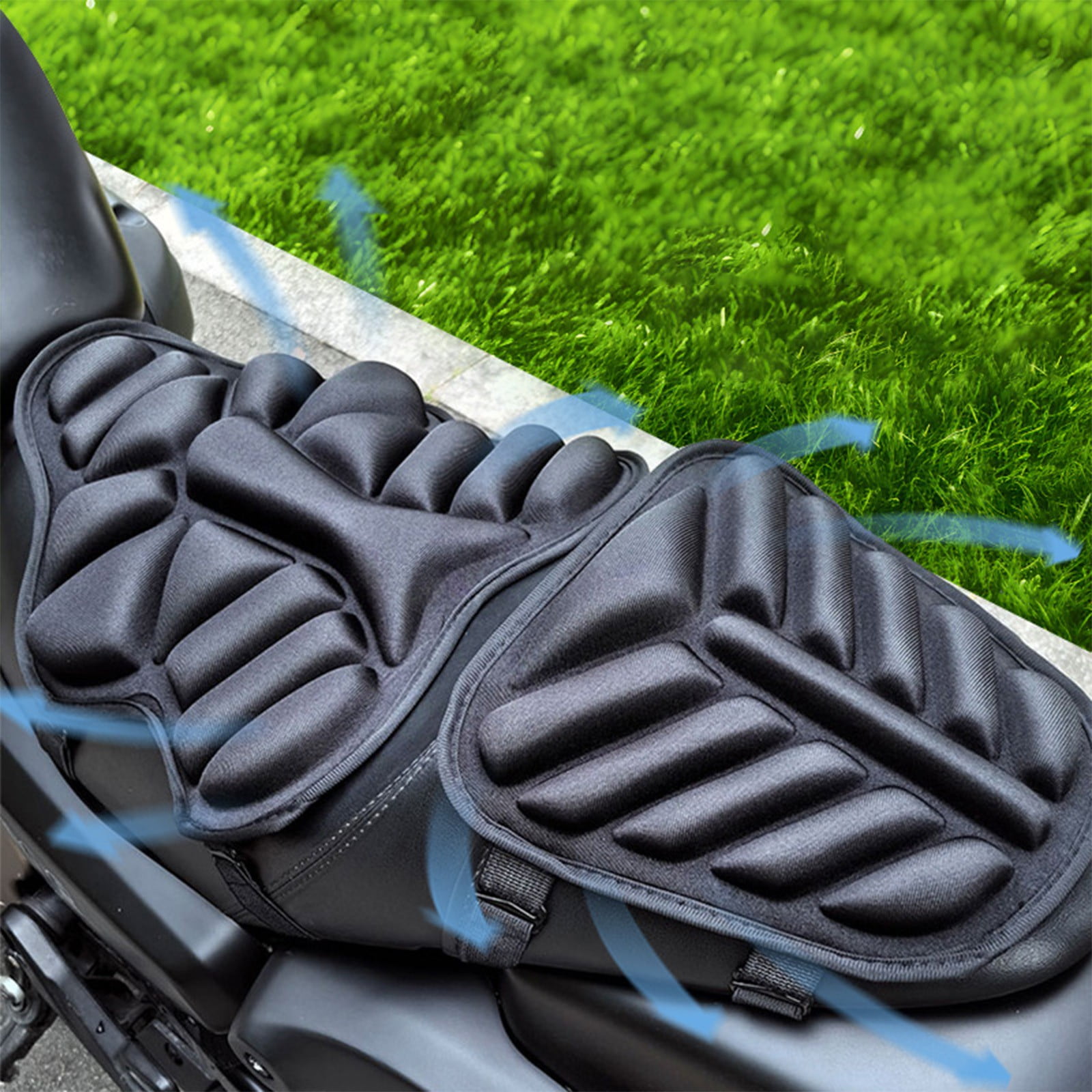 Motorcycle Shock Absorbing Seat Cushion Cover | Universal Fit Electric ...