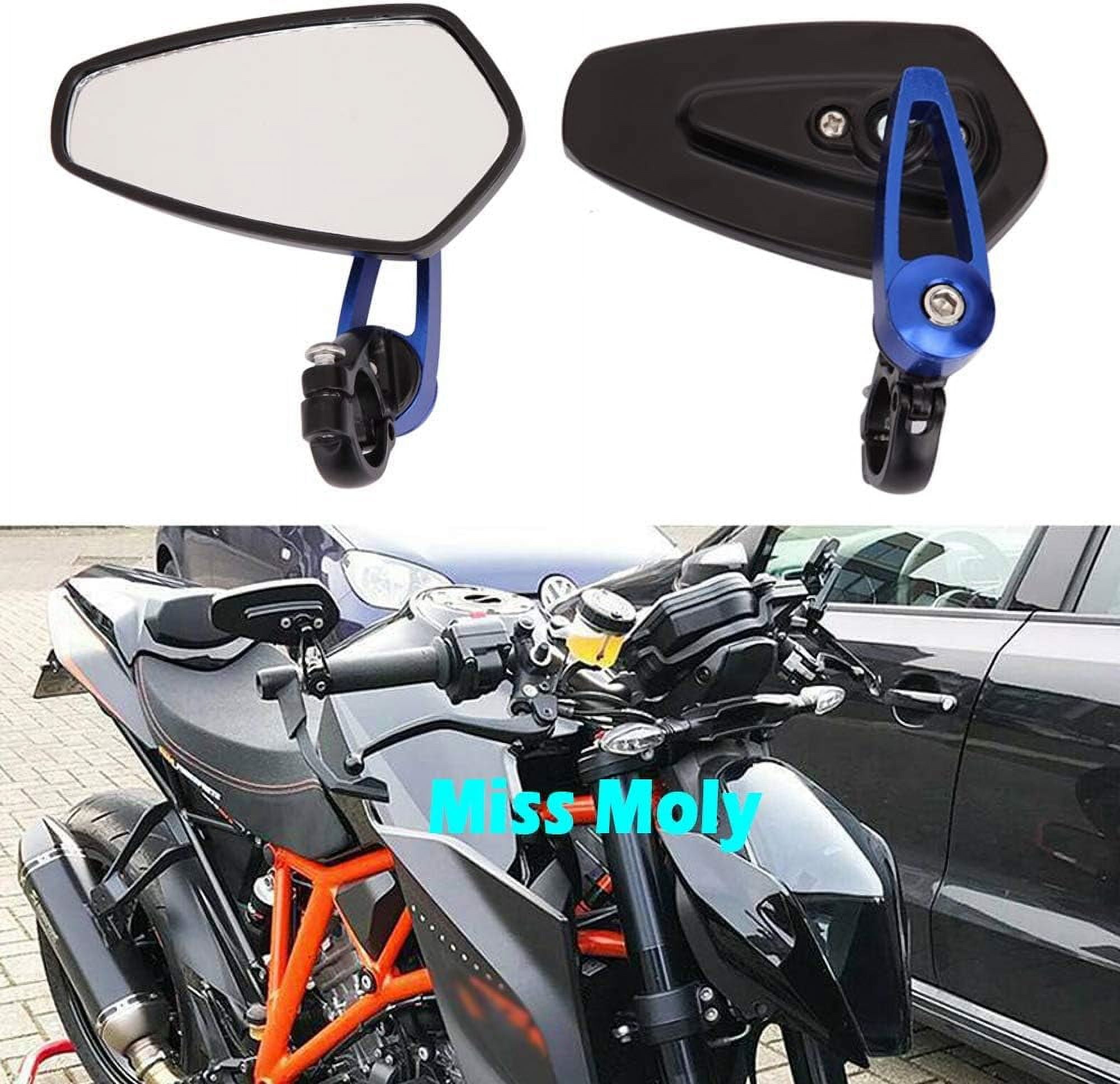 Motorcycle Side Mirrors 7/8" 22Mm Aluminum Alloy Handlebar Rear View ...