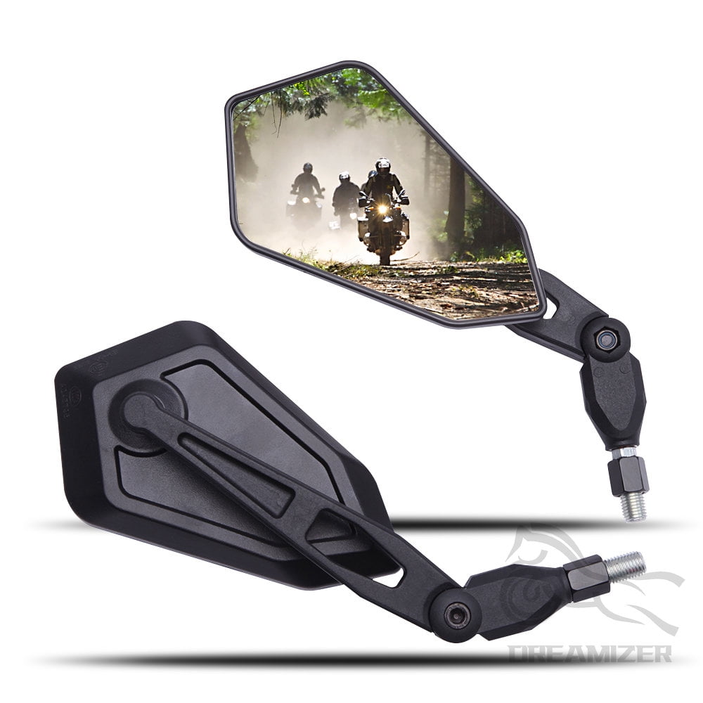 Motorcycle Side Mirrors Black - Dual Sport Rear View Mirror for M10 ...