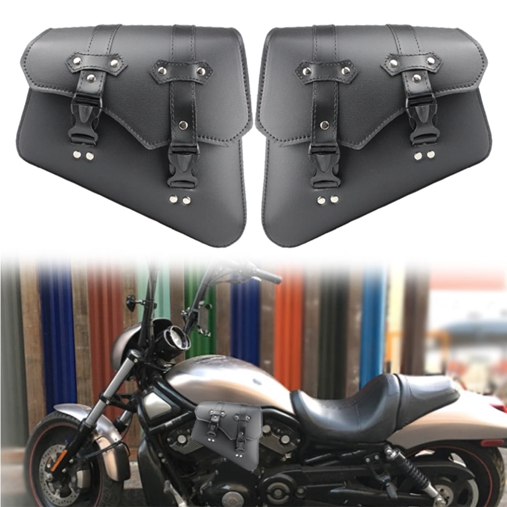Motorcycle Side Saddle Bags PU Leather Luggage Storage Tool Pouch For ...