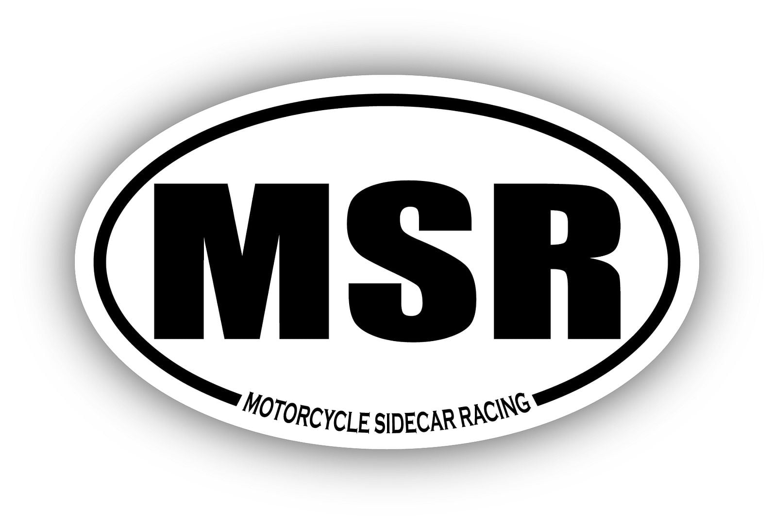 Motorcycle Sidecar Racing MSR Oval Bumper Sticker 3M Vinyl Decal 3 in x ...