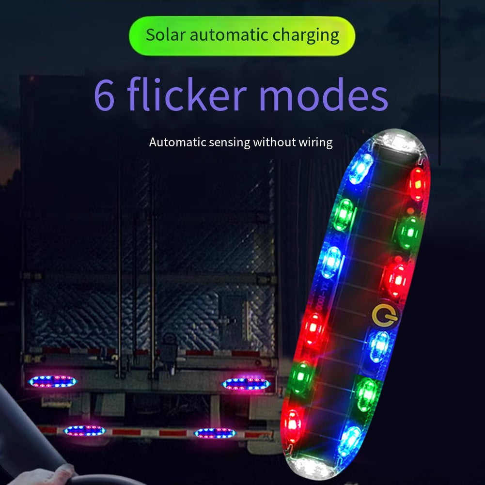 Motorcycle Solar Light Car Rear Collision Prevention Strobe Light Led ...