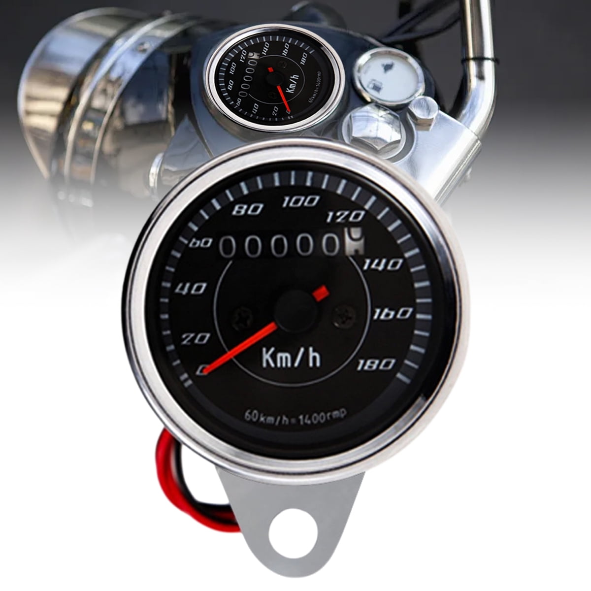 Motorcycle Speedometers, Universal Silver Motorcycle Speedometer Km/h ...