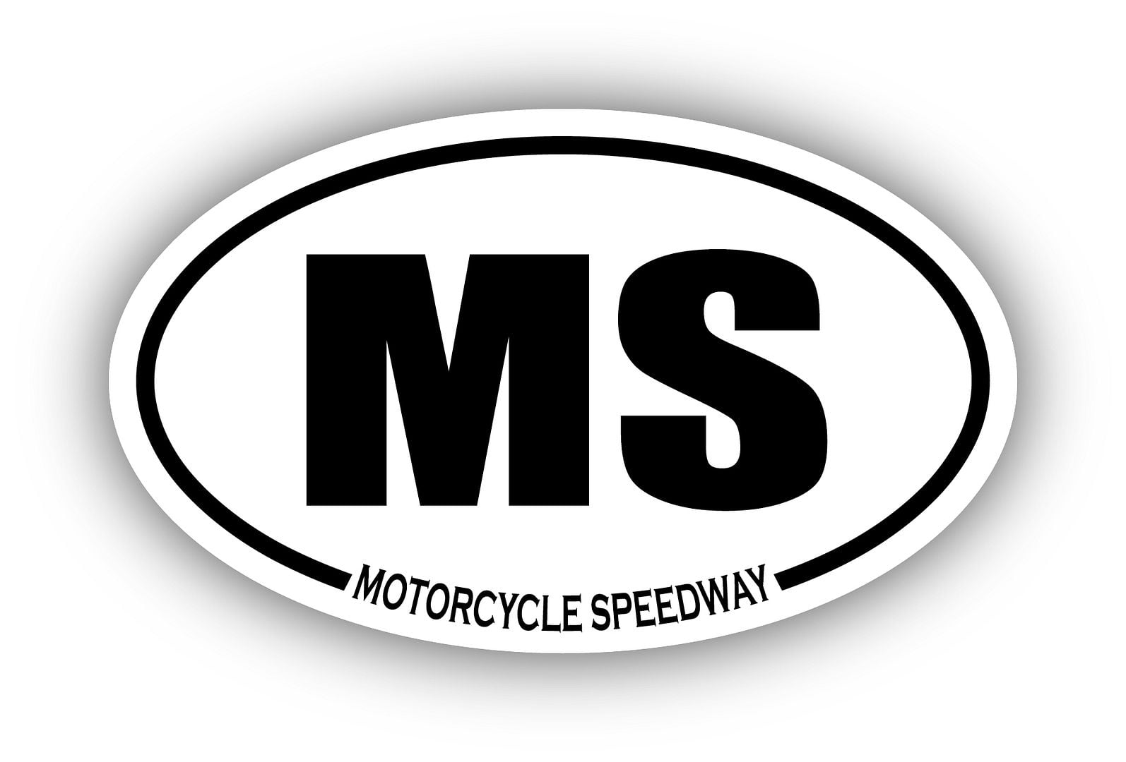 Motorcycle Speedway MS Oval Bumper Sticker 3M Vinyl Decal 3 in x 5 in ...