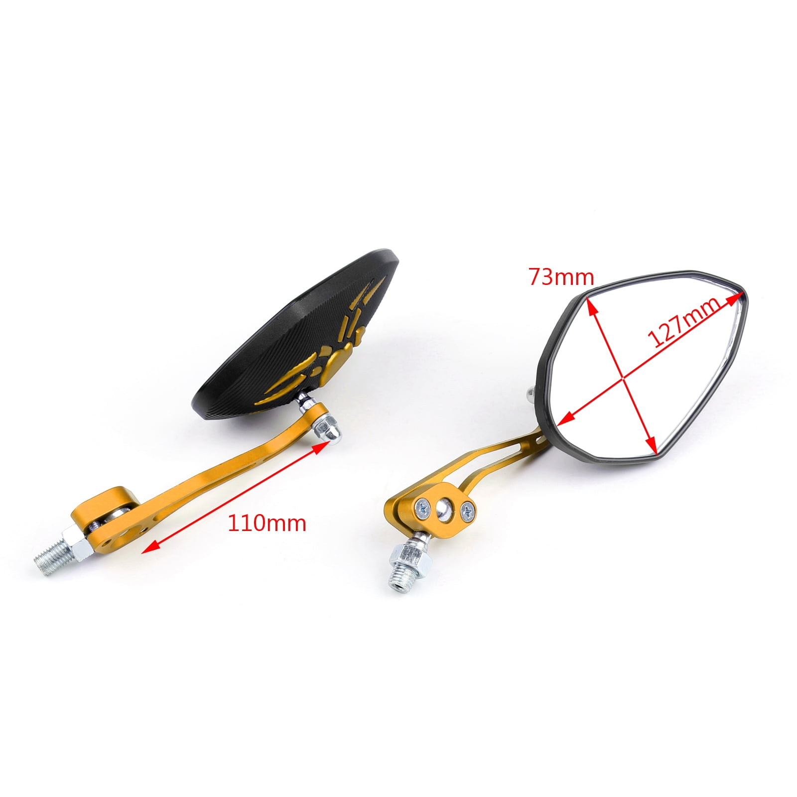 Motorcycle Spider Rear View Mirrors Gold For Universal 8mm-10mm ...