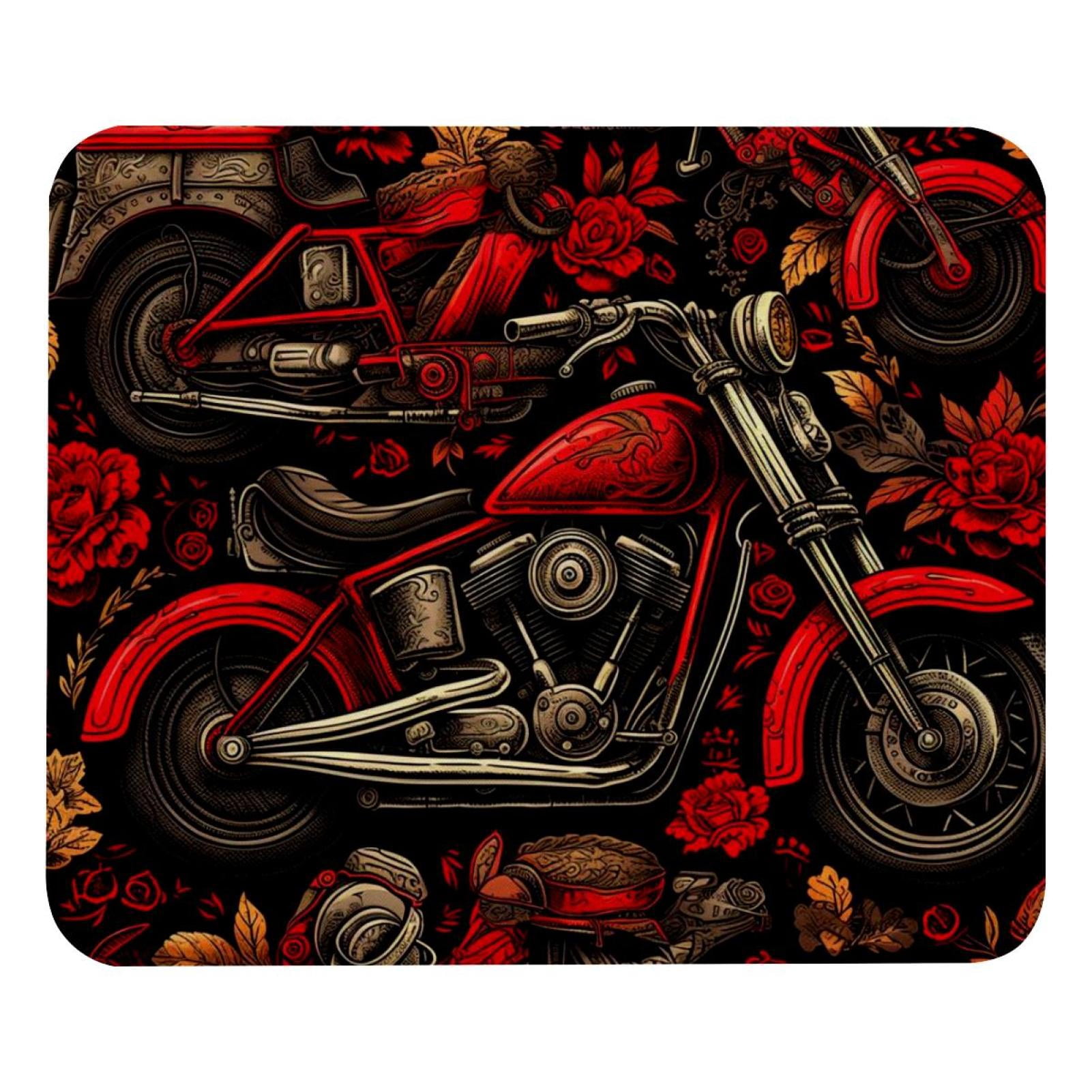 Motorcycle Square Mouse Pad, 8.3x9.8 Inch, Non-Slip Rubber Bottom ...