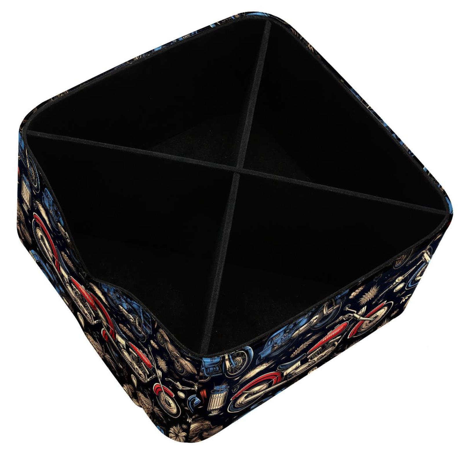 Motorcycle Square Pen Case with 4 Compartments, Removable Dividers ...